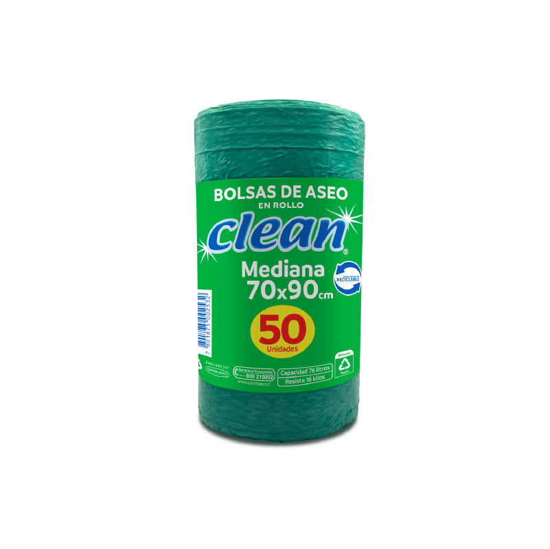Bolsa Aseo Clean Institucional 70x90 (50un) – Té y Más